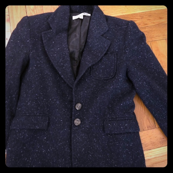 NSF | Jackets & Coats | Navy Fitted Short Blazer With Speckled White ...